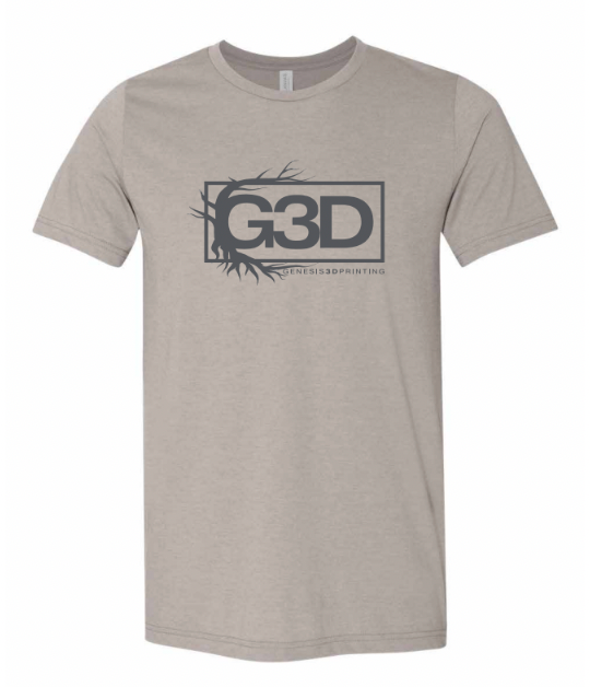 G3D Tee [Heather Stone] – Genesis 3D Printing, LLC